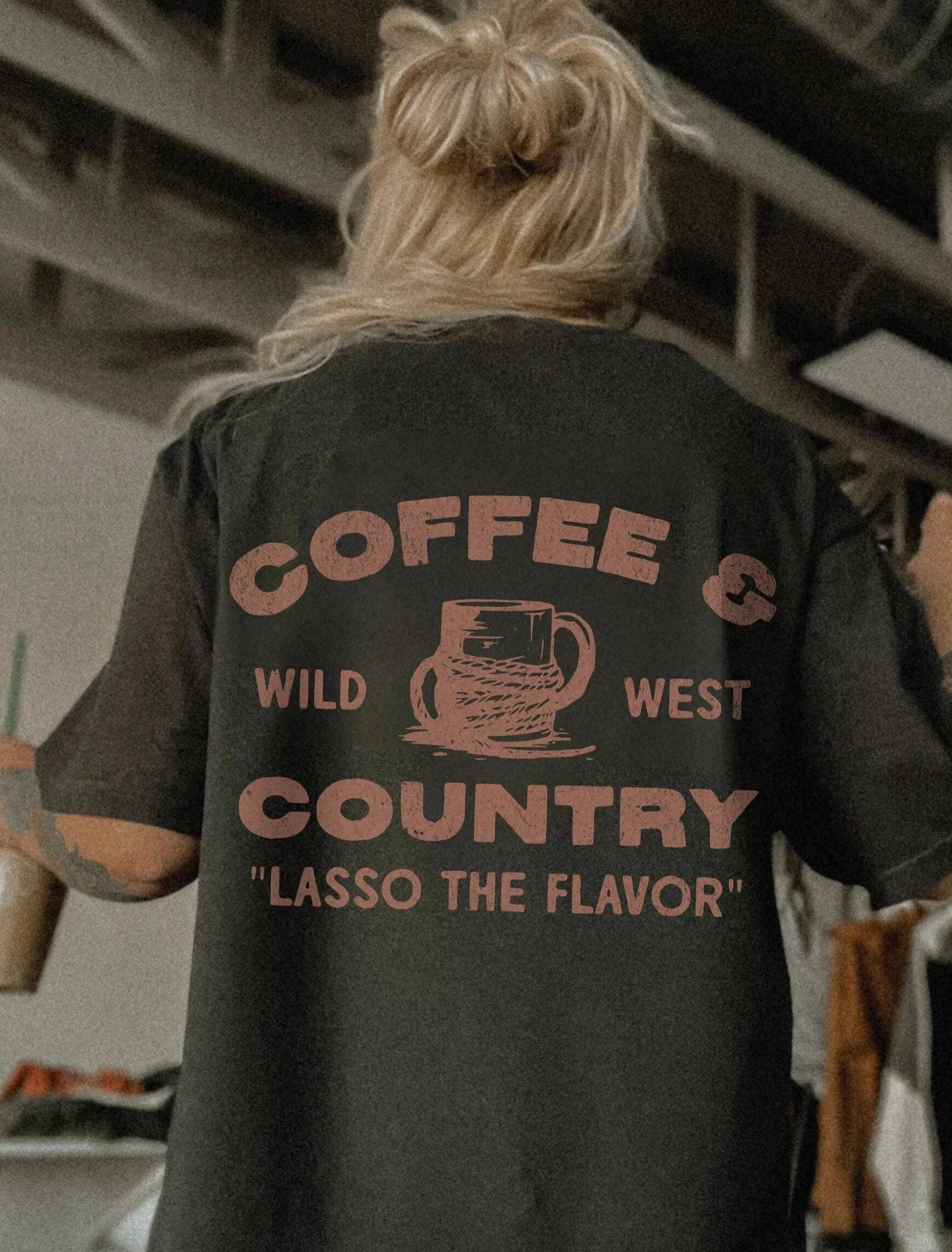 Coffee and Country Tee UNISEX Trendy Western Graphic Oversize T Wild ...