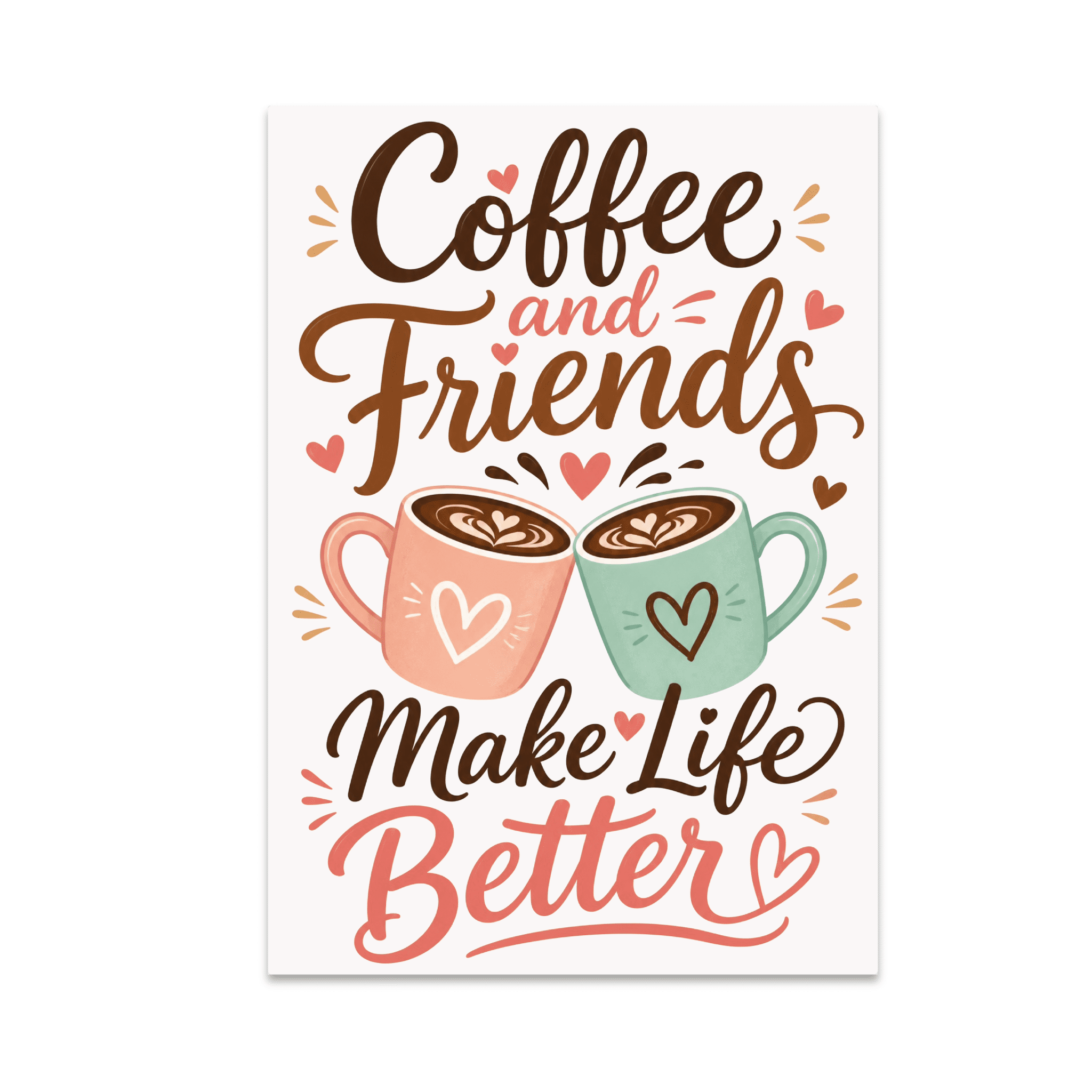 Coffee and Friends Make Life Better - Coffee Enthusiast - 13x19 Poster ...