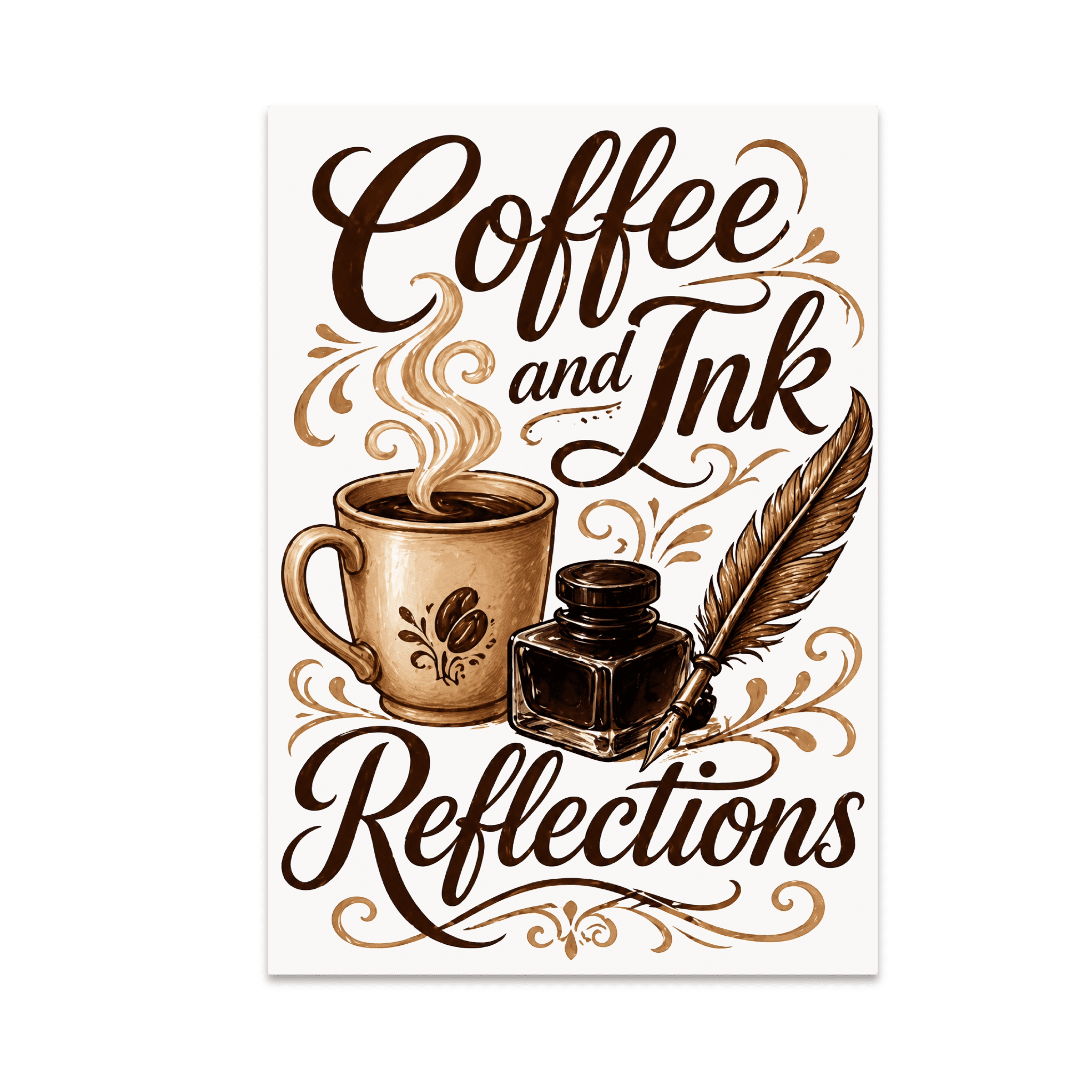 Coffee and Ink Reflections Art - Coffee Lovers - 13x19 Poster Print ...