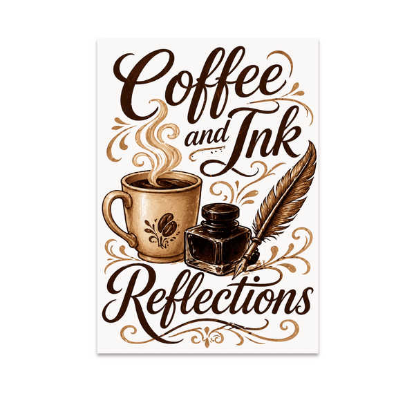 Coffee and Ink Reflections Art - Coffee Lovers - 13x19 Poster Print ...
