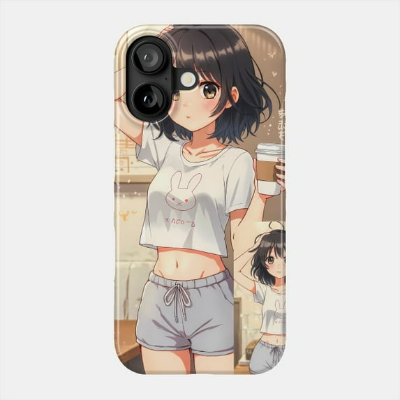 Coffee and Sunshine Anime Girl Art Case Compatible Across iPhone 11,12 ...