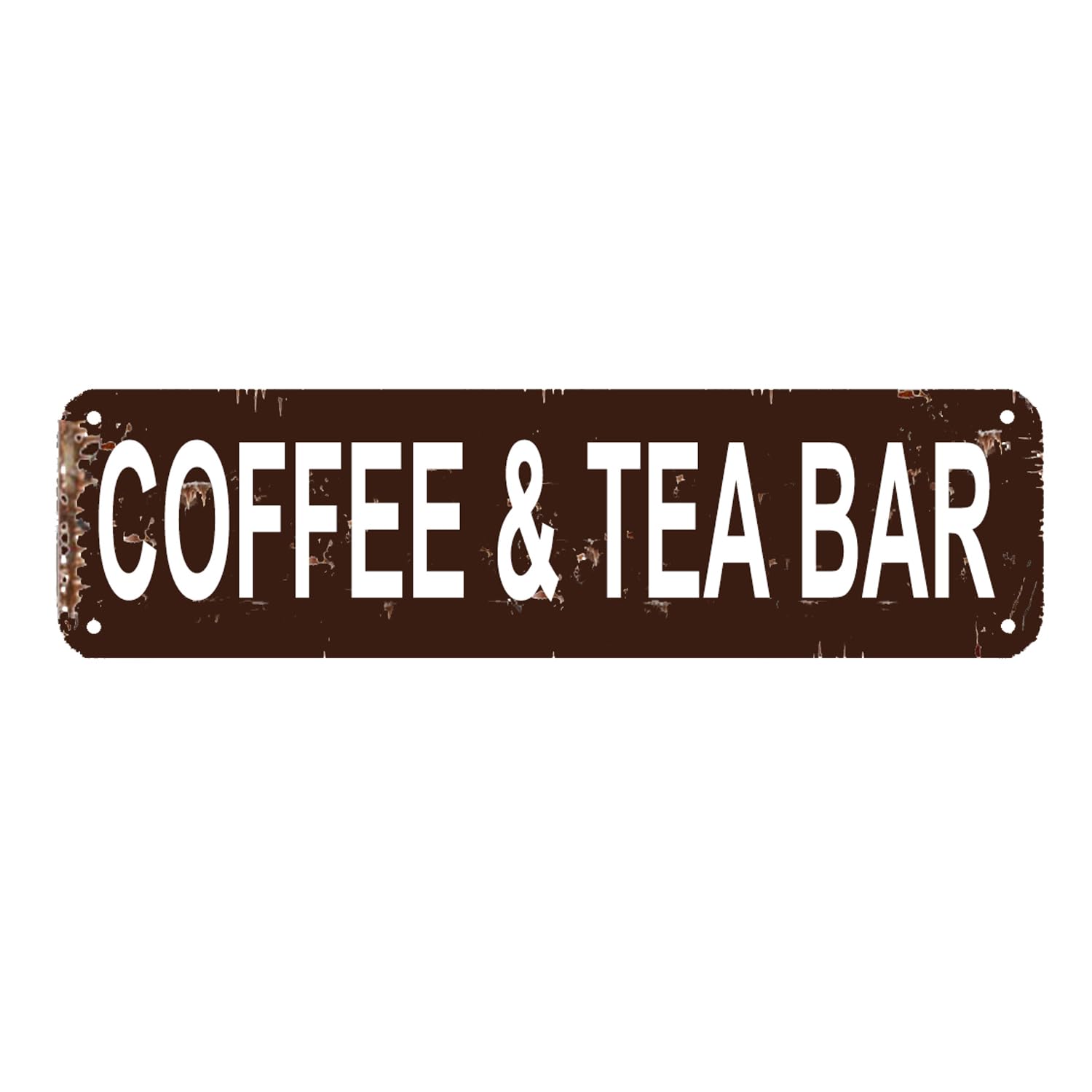 Coffee and Tea Bar Sign Rustic Man Cave Wall Decor Metal Sign Size: 4 x ...