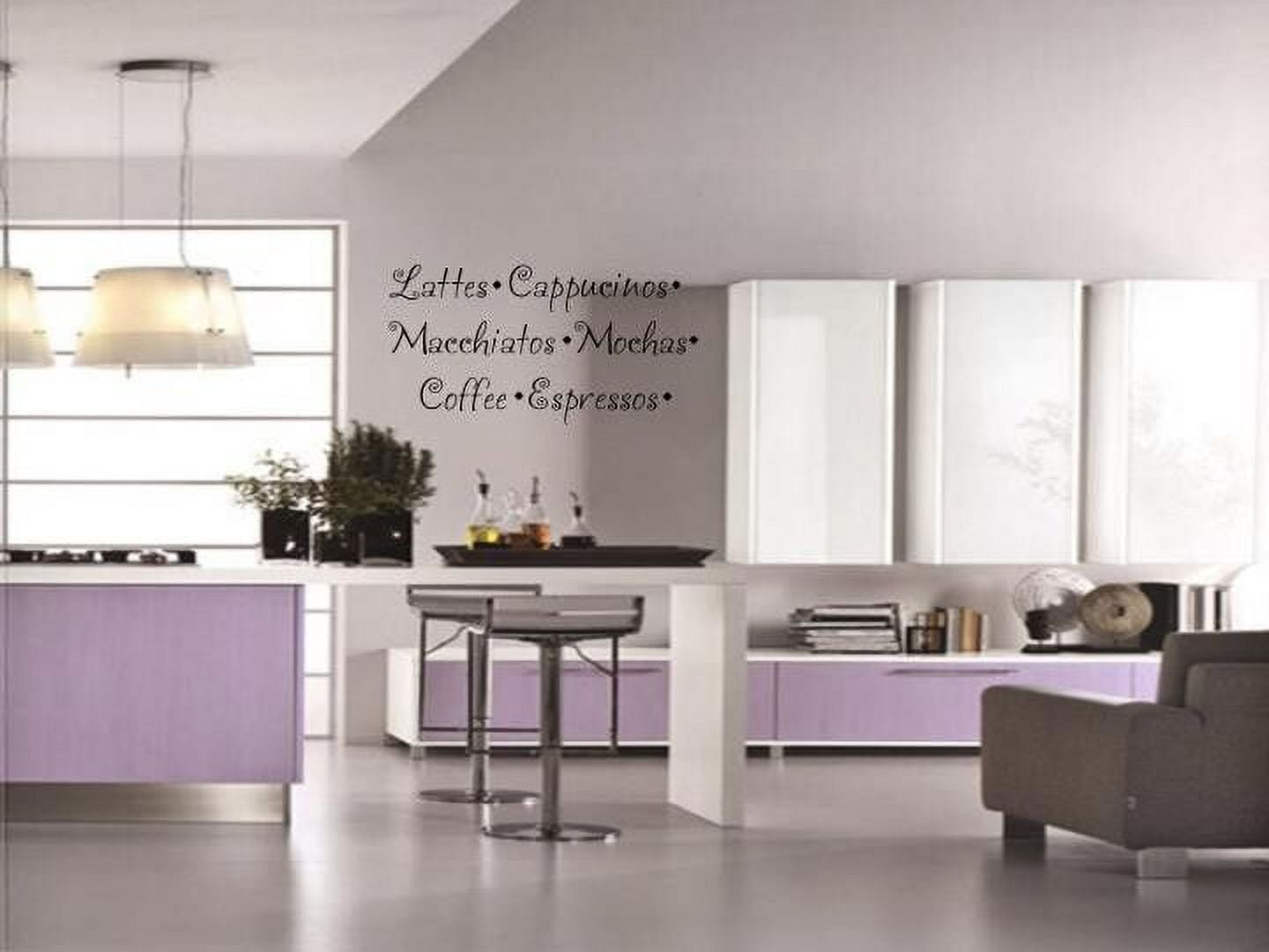 Coffee latte kitchen Wall Art Decal Lettering Words Sticker Home Decor ...