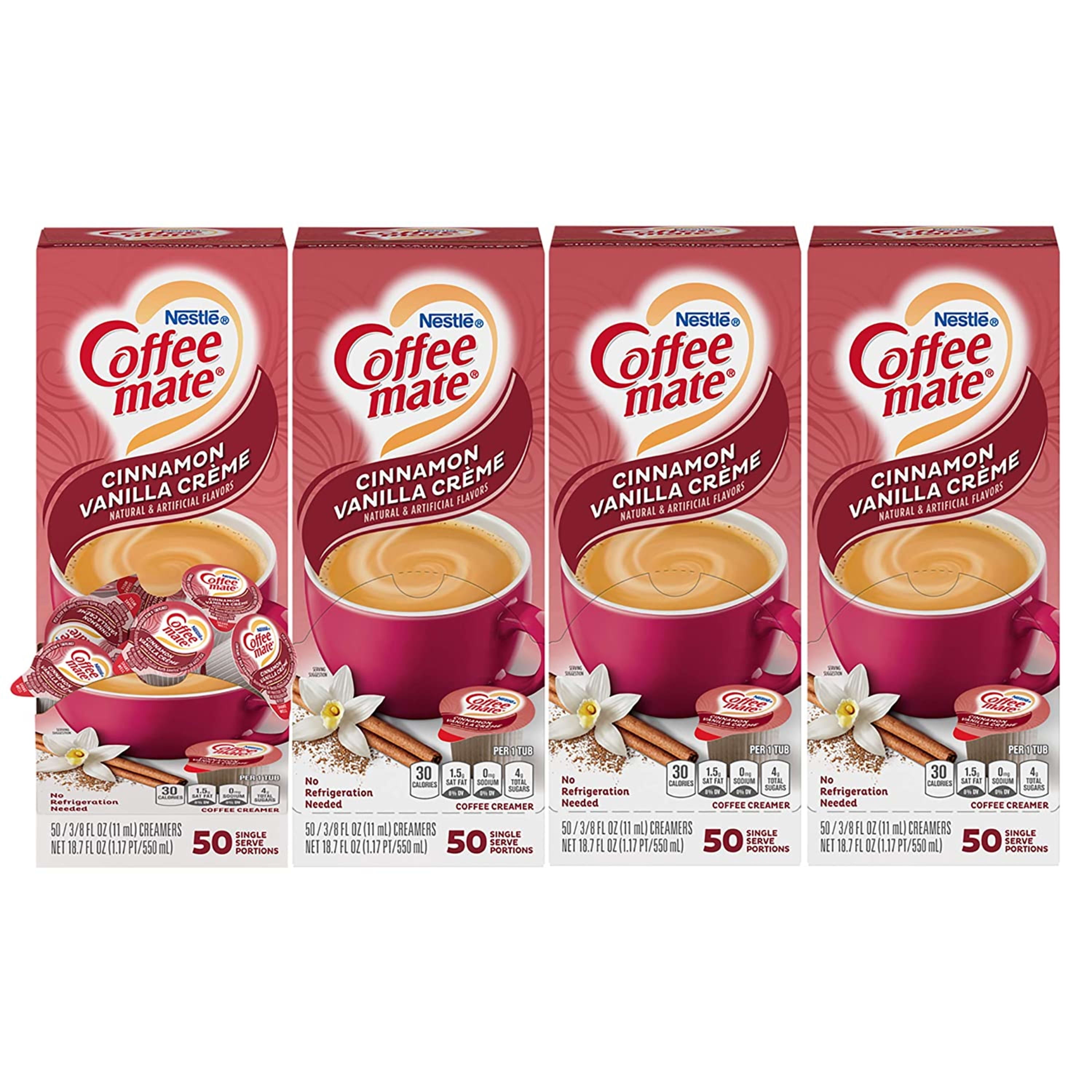 Coffee mate Cinnamon Vanilla Creme Liquid Coffee Creamer Singles, 0.375 ...