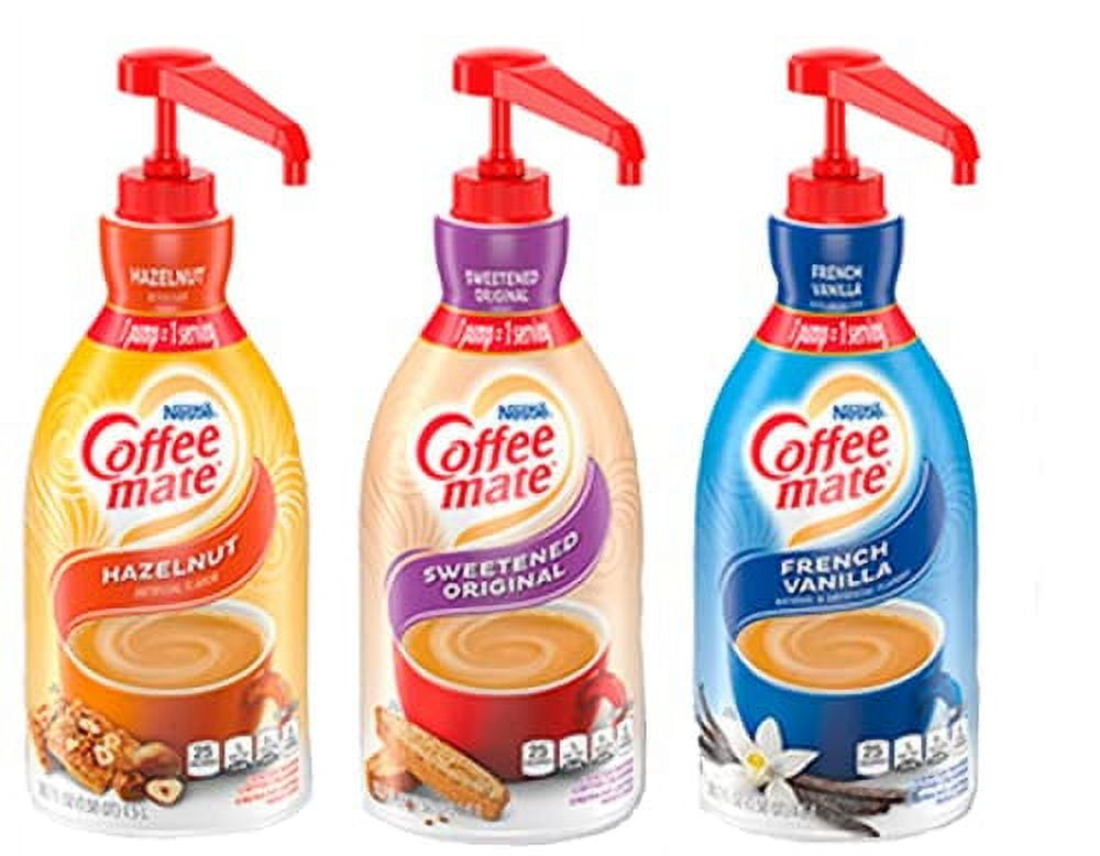 Coffee mate Creamer Liquid Concentrate 1.5 Liter Pump Bottles, 3 ...