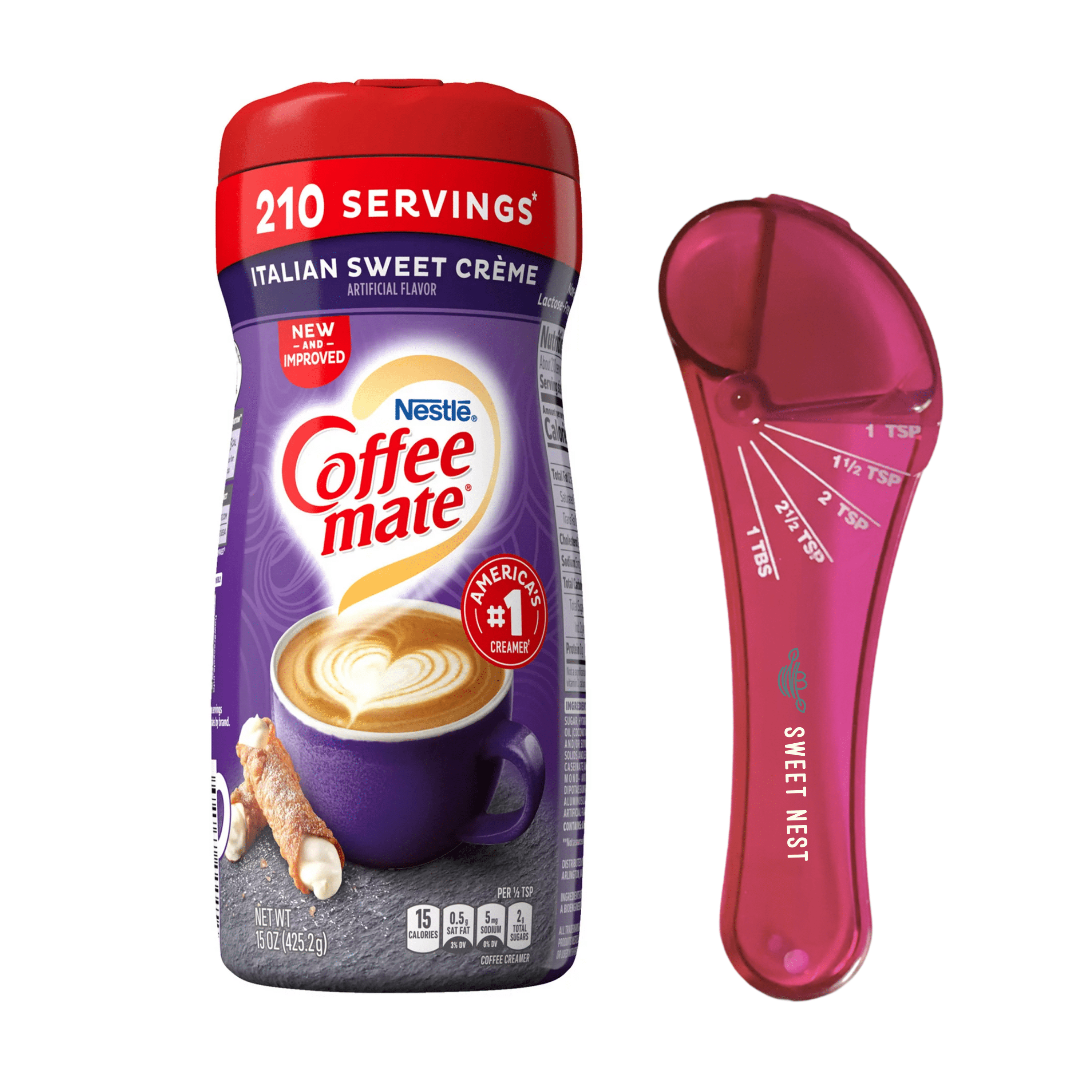 Coffee mate Italian Sweet Creme Powder Coffee Creamer, 15 Ounce with ...