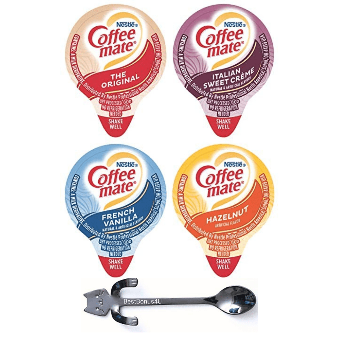 Coffee mate Liquid Creamer Singles Variety Pack, 100ct, 4 Flavors x 25 ...