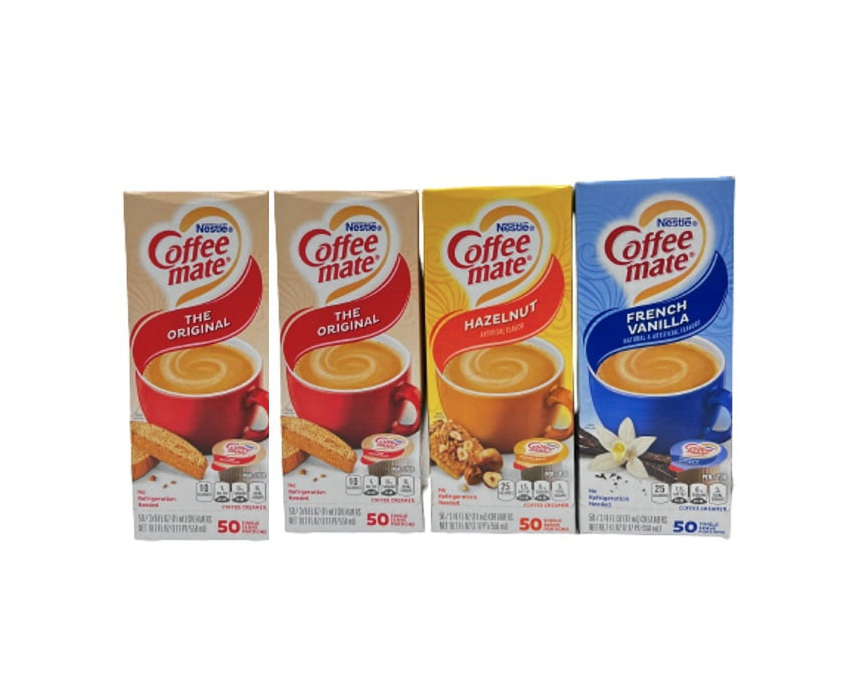 Coffee mate Liquid Creamer Singles Variety Pack, 200ct, 4 Packs x 50 ...