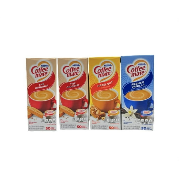 Coffee mate Liquid Creamer Singles Variety Pack, 200ct, 4 Packs x 50 ...