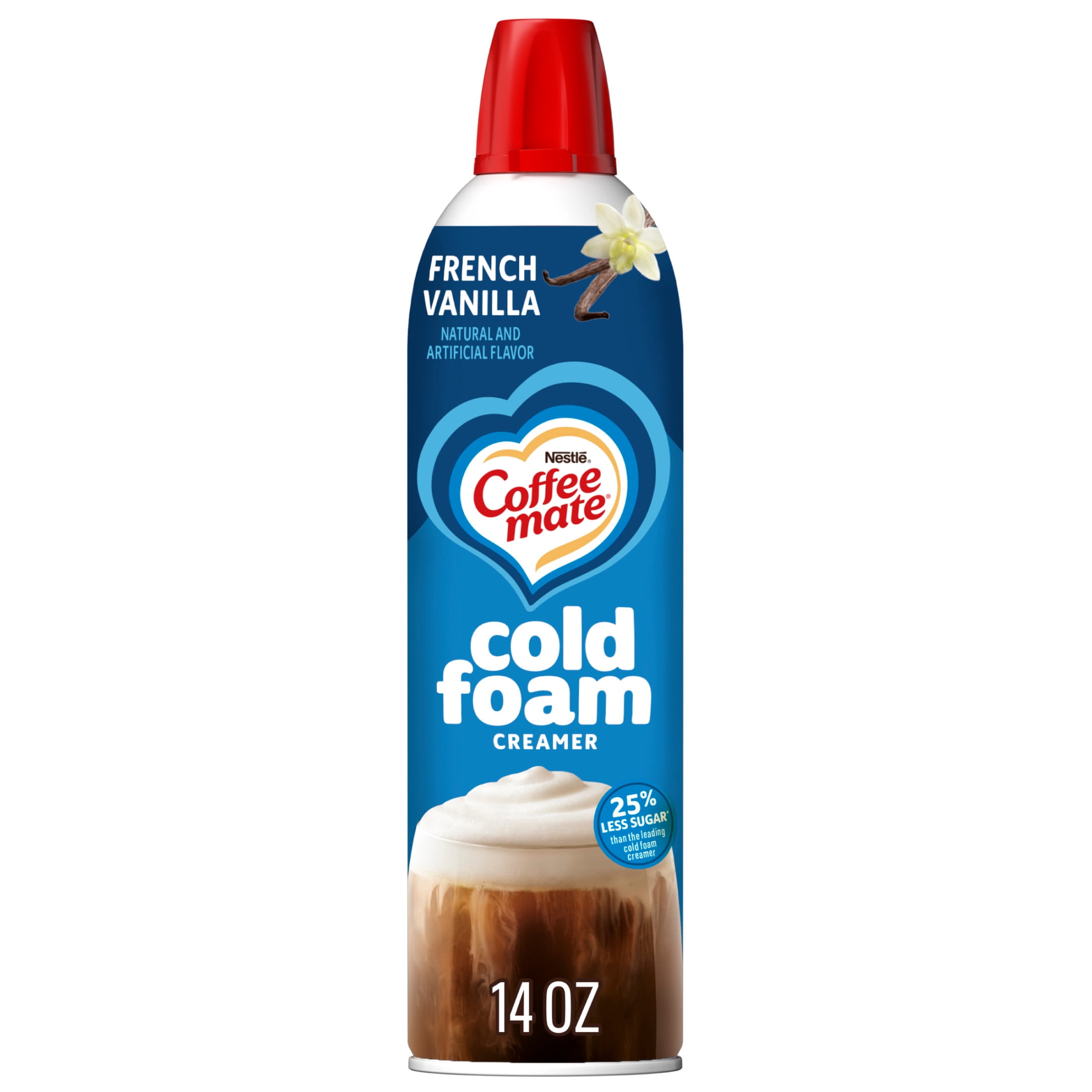 Coffee mate Cold Foam Coffee Creamer, 14 fl oz Can, French Vanilla ...