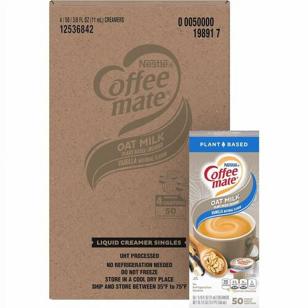 Coffee mate Oat Milk Vanilla Liquid Creamer Singles - Vanilla Flavor ...