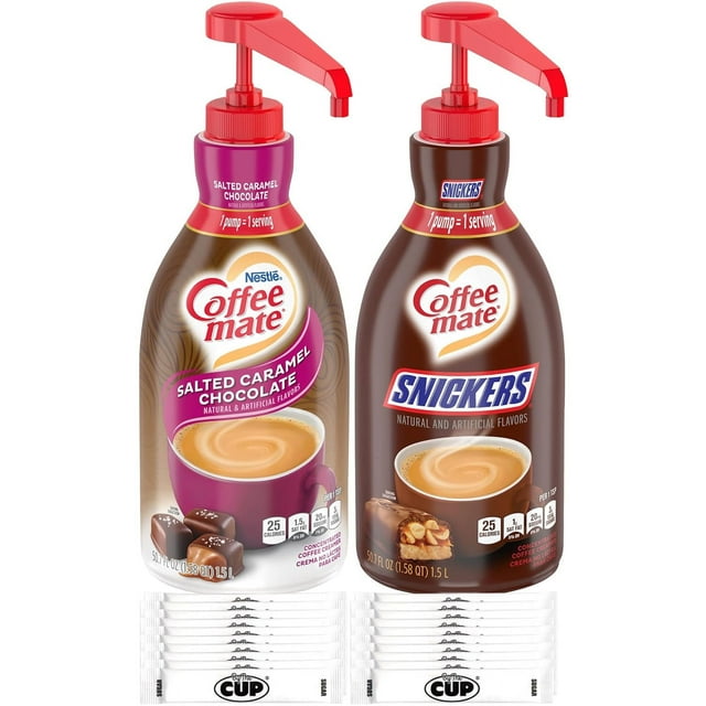 Coffee mate Salted Caramel Chocolate & Snickers Flavored Liquid Creamer ...