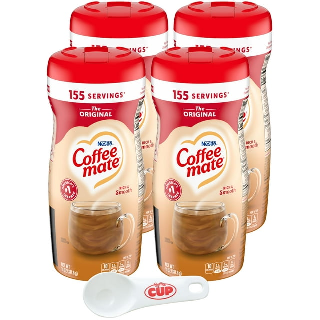Coffee mate The Original Powder Creamer, 11 oz (Pack of 4) with By The ...
