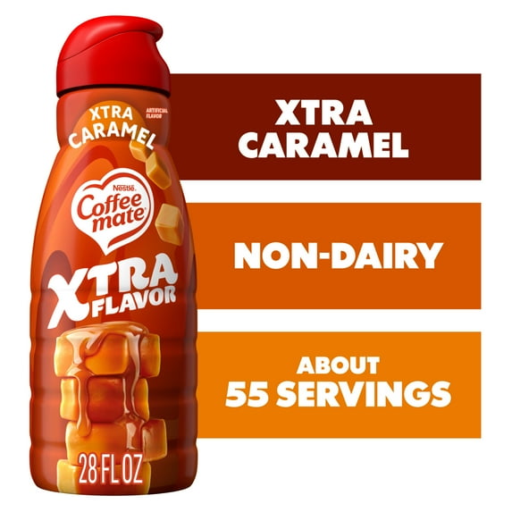 Coffeemate Xtra Caramel Liquid Coffee Creamer 28 fl oz, Non-Dairy ...