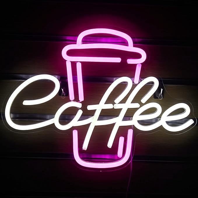 Coffee neon sign open gift milk tea neon coffee wall decoration shop ...