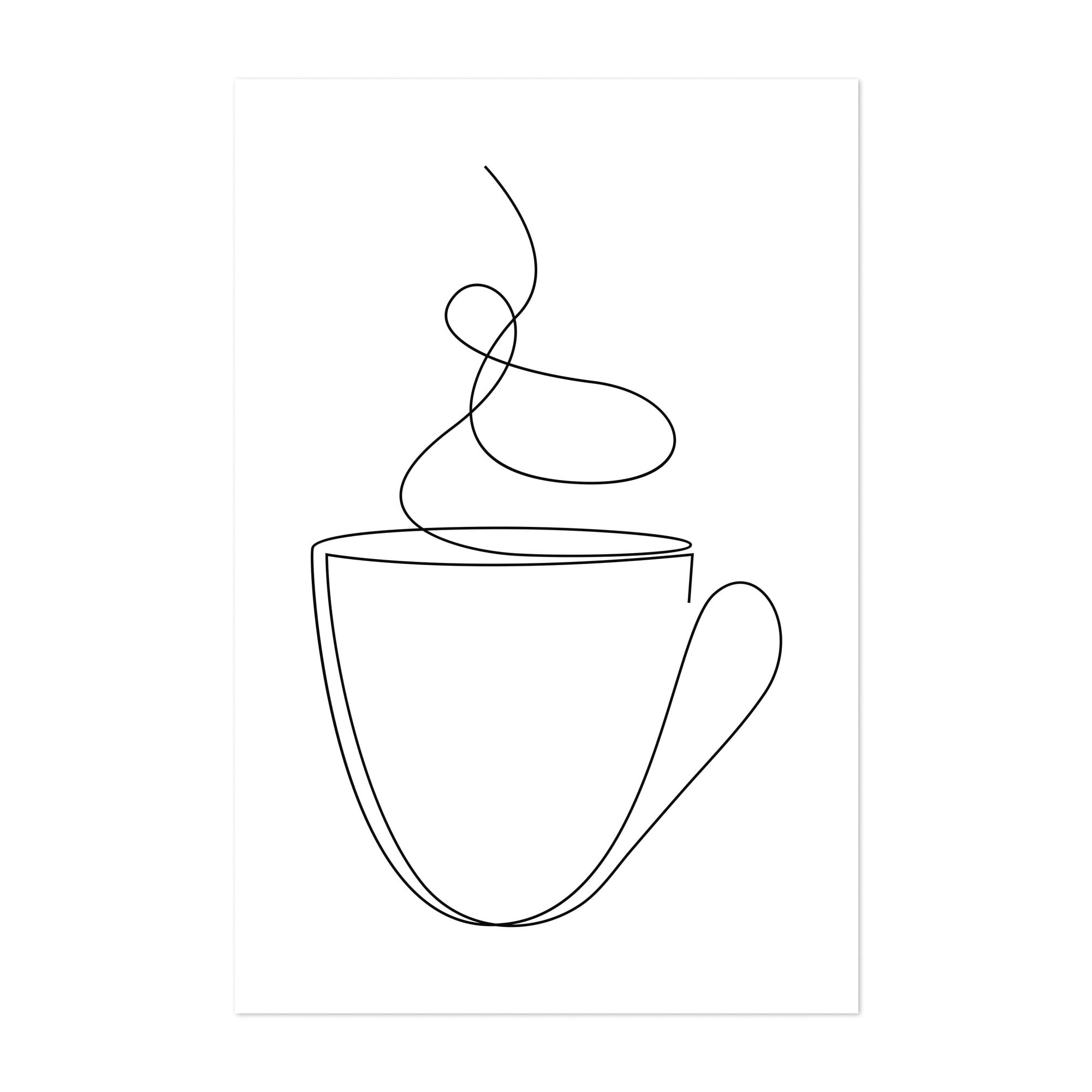 Coffee or tea cup - line art - Line Drawing Line Art Minimalist Coffee ...