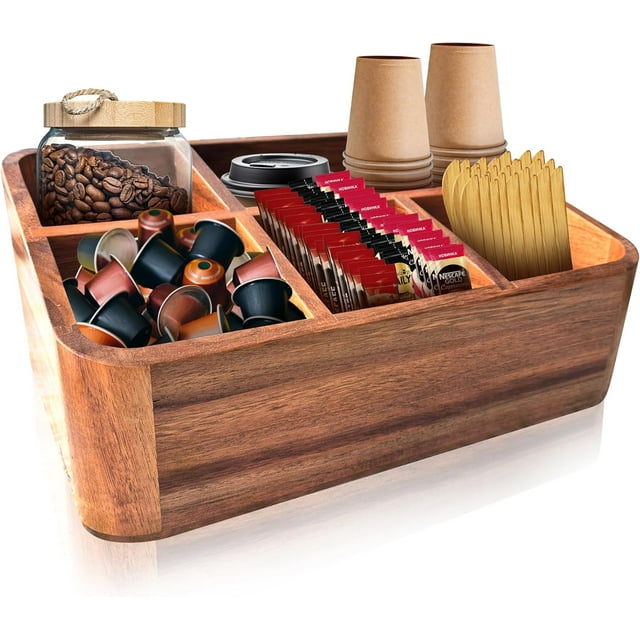 Coffee station countertop organizer, coffee and tea storage stand ...