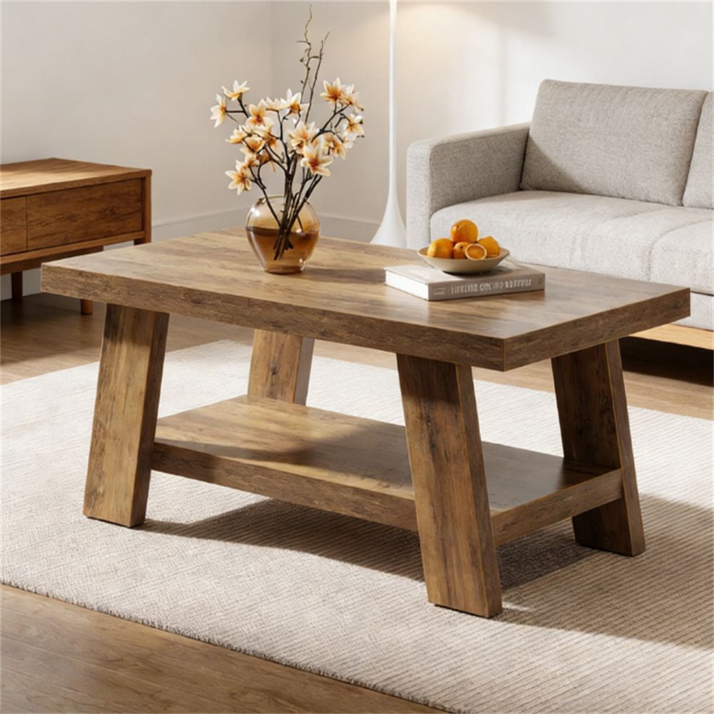 Coffee table, farmhouse double layered central table, sofa table with ...