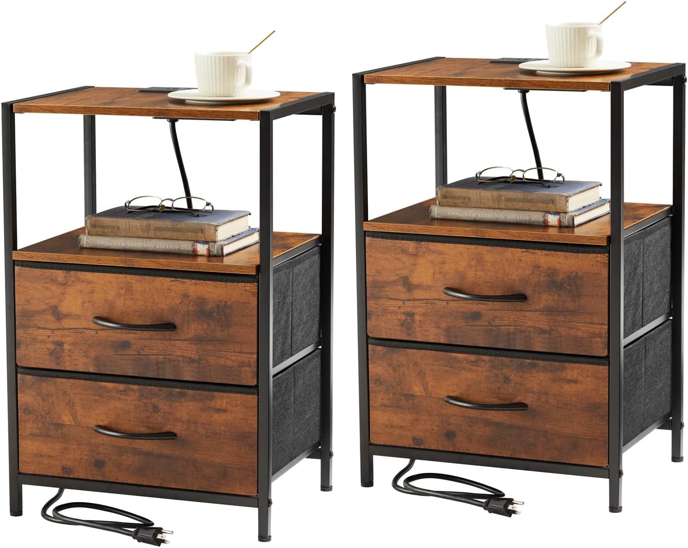 Coffee and tea table, wooden bedside table with shelf, tea table 16 ...