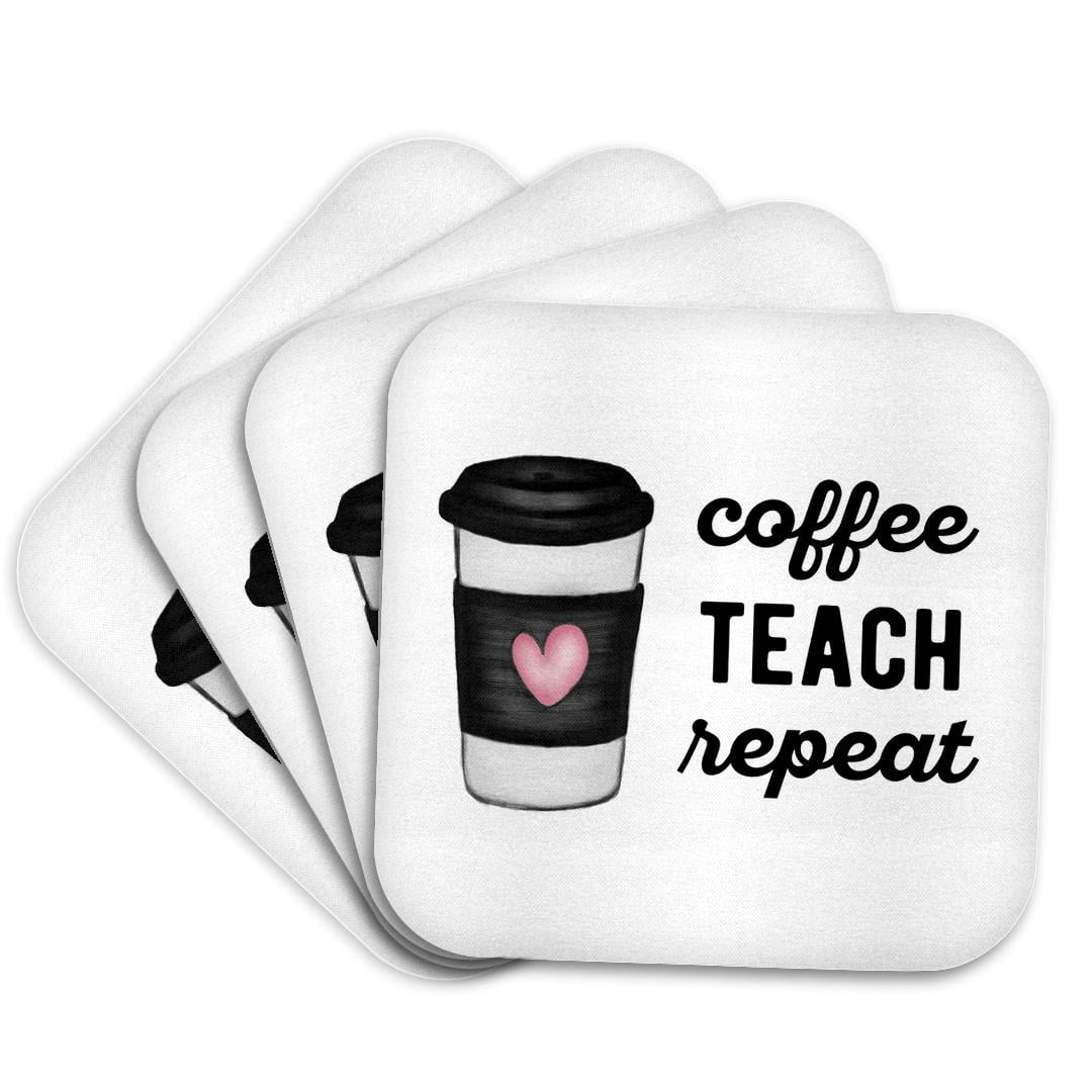 3dRose, Coffee teach repeat with clipart of a coffee cup with a heart ...