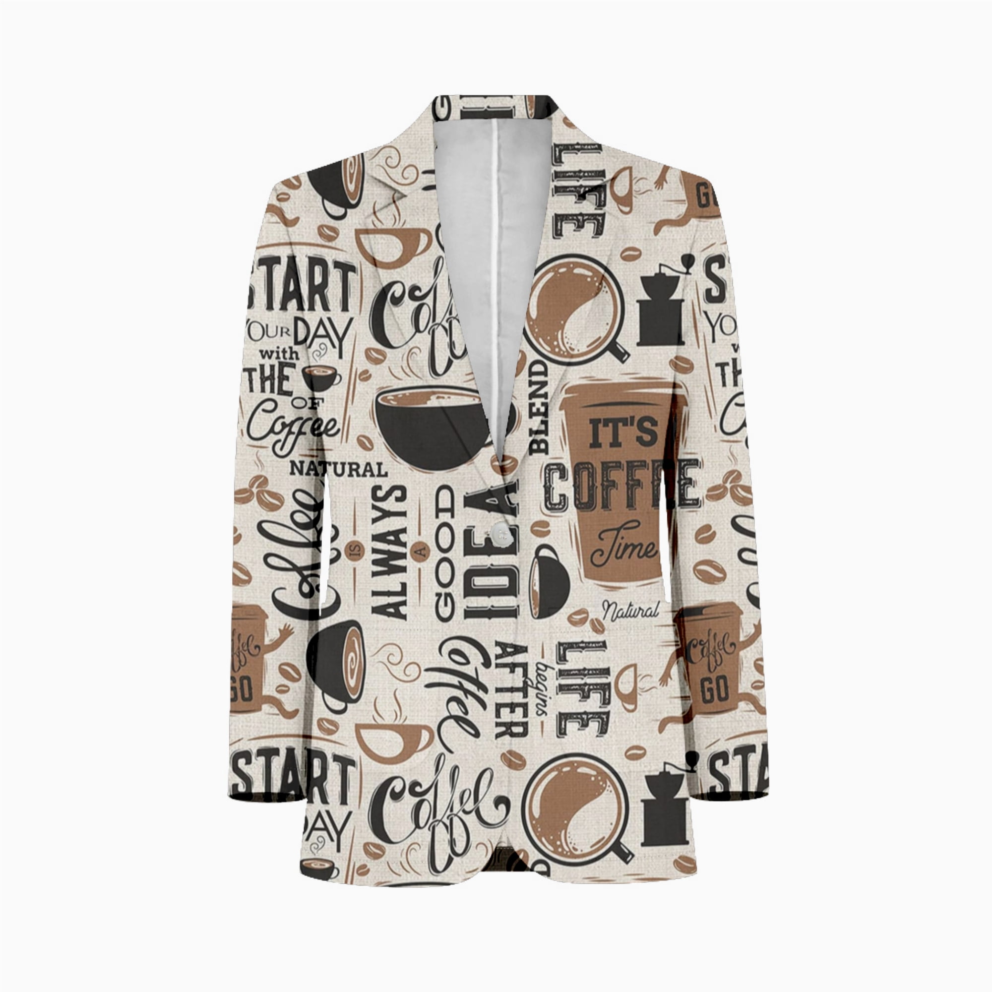 Coffee themed Mens Suits Shawl Collar Slim Fit Suit Mens Groom Jacket ...