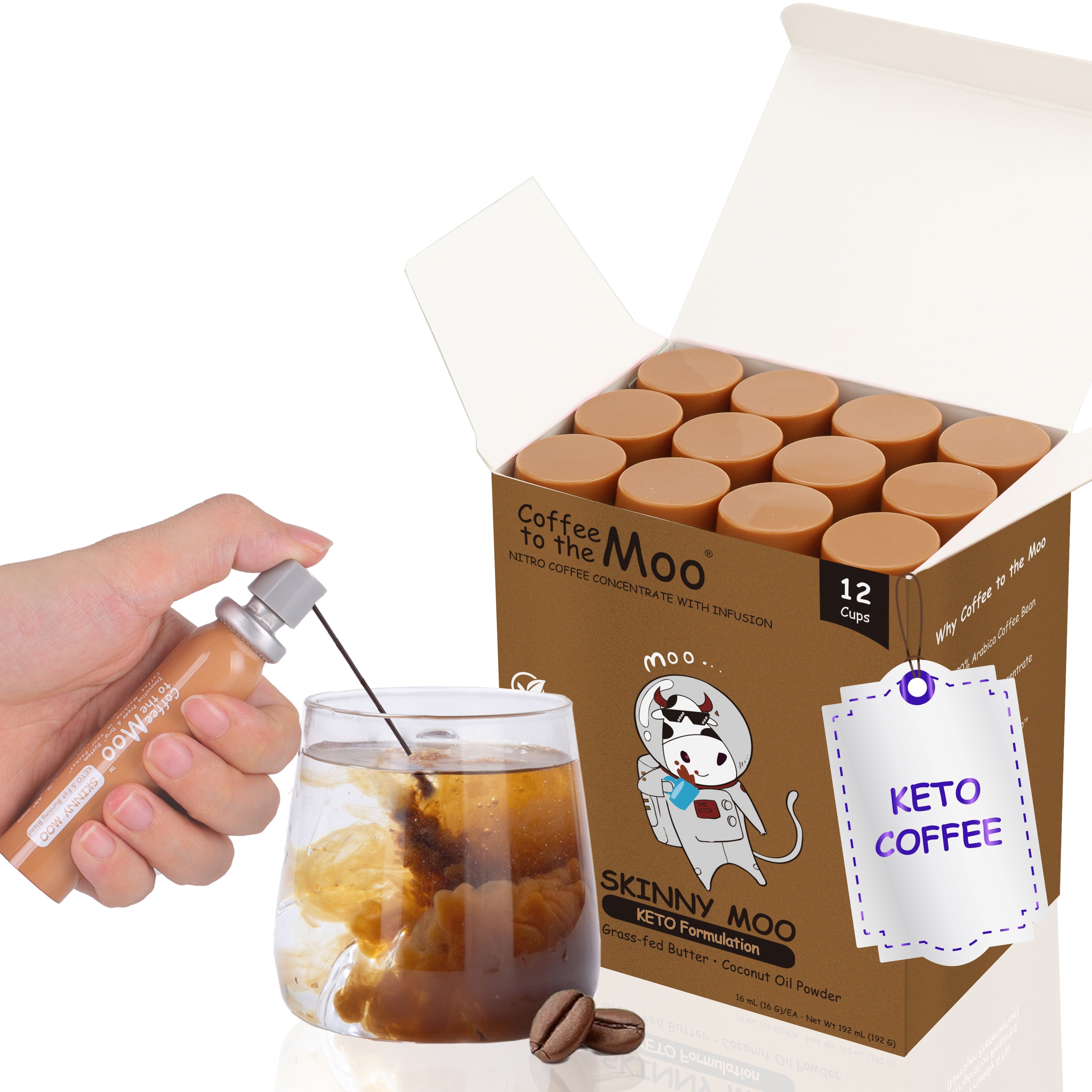 Coffee to the Moo Nitro Cold Brew Coffee Concentrate, KETO Coffee with ...