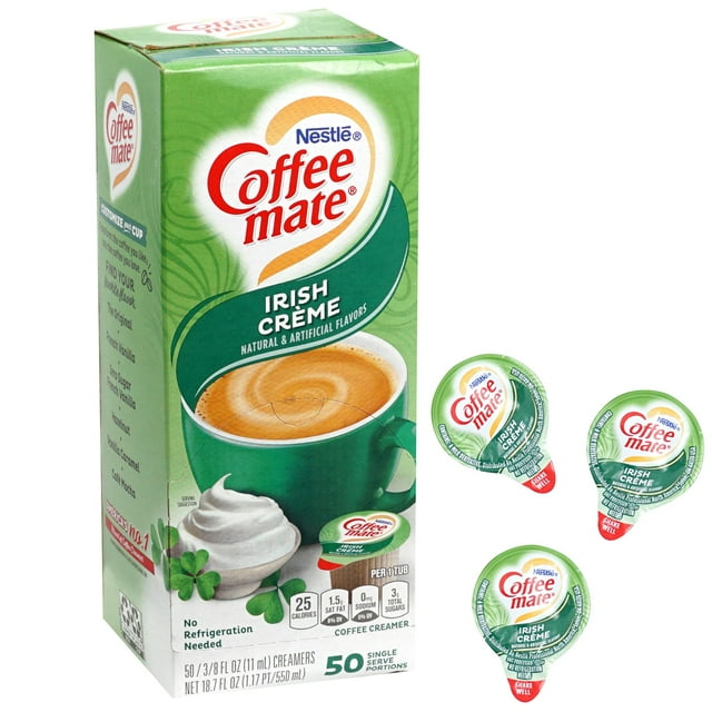 CoffeeMate Irish Cream Liquid Coffee Creamer Singles, 50 Creamer ...