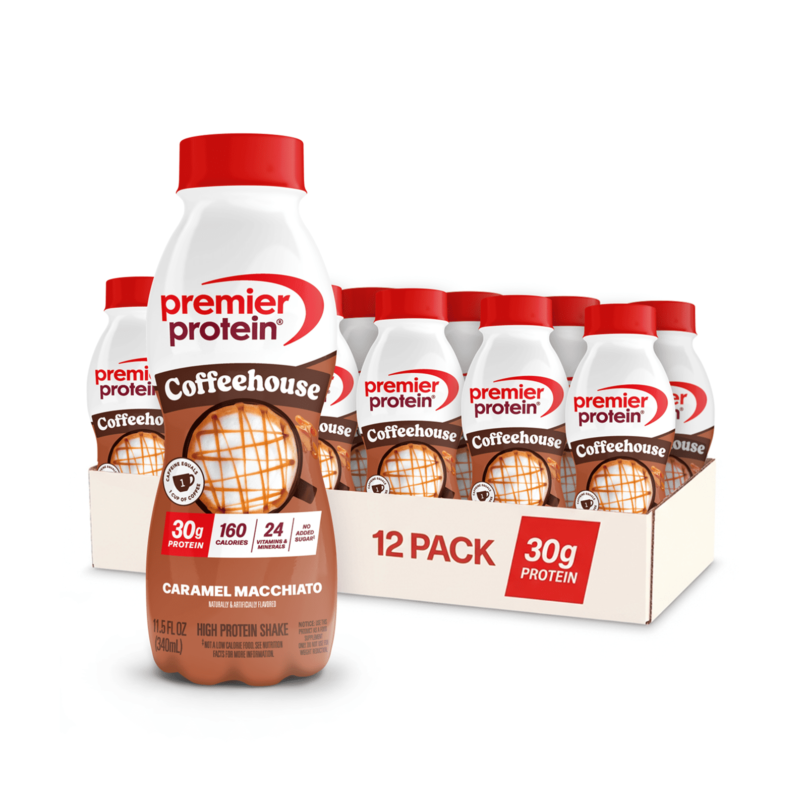 Premier Protein, Coffeehouse Caramel Macchiato 12pk Bottles - Walmart.com