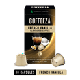 Coffeeza French Vanilla Flavoured Aluminium Coffee Capsules, Intensity ...