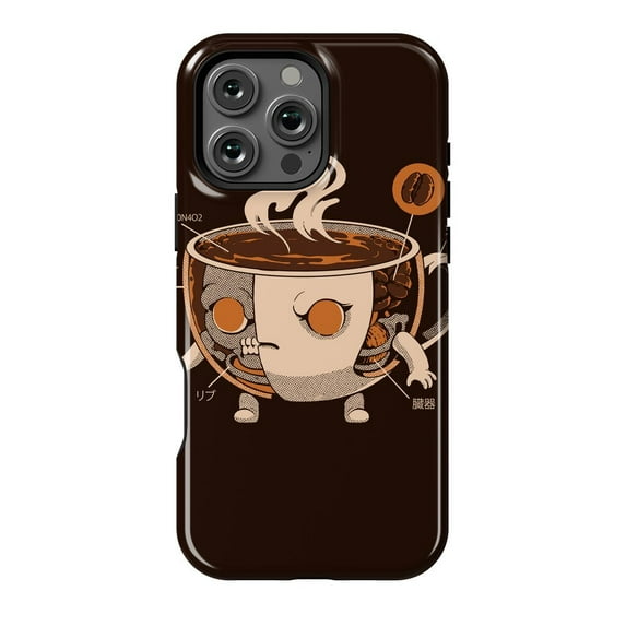 Coffeezilla Funny X-Ray Coffee Art iPhone Case 17 16 15 14 13 12 11 Pro ...