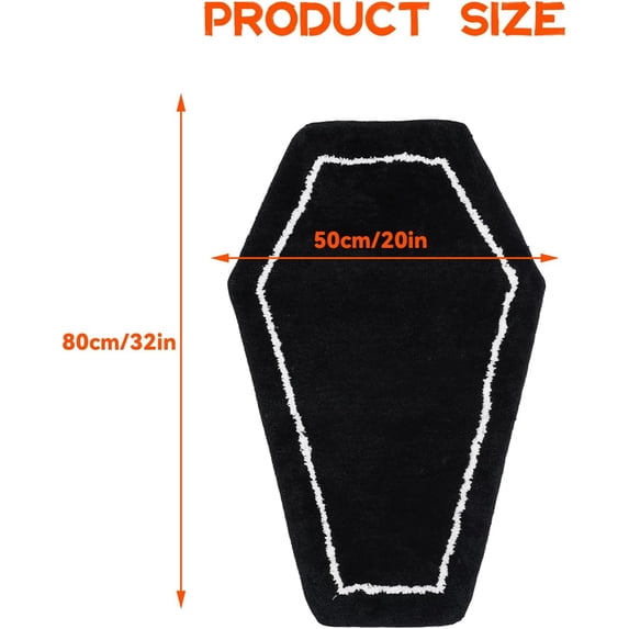 Coffin Bath Mat Halloween Rug, Gothic Home Decor Flannel Non-Slip Door ...