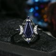 Coffin Cut Blue Sandstone Crescent Moon Ring – Gothic Celestial ...