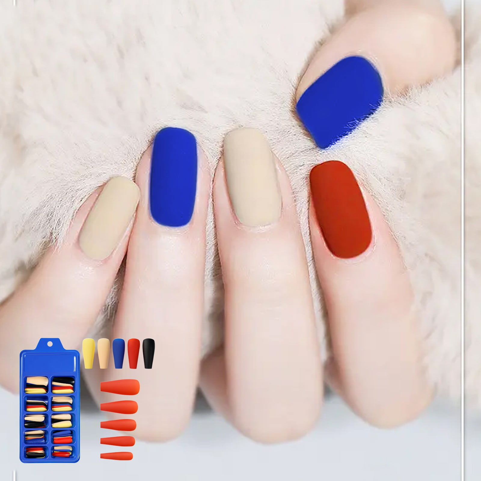 Coffin Nails Short Length Acrylic Nails Tips Clear And Natural Full ... Coffin Nails Short Length Acrylic Nails Tips Clear And Natural Full ...