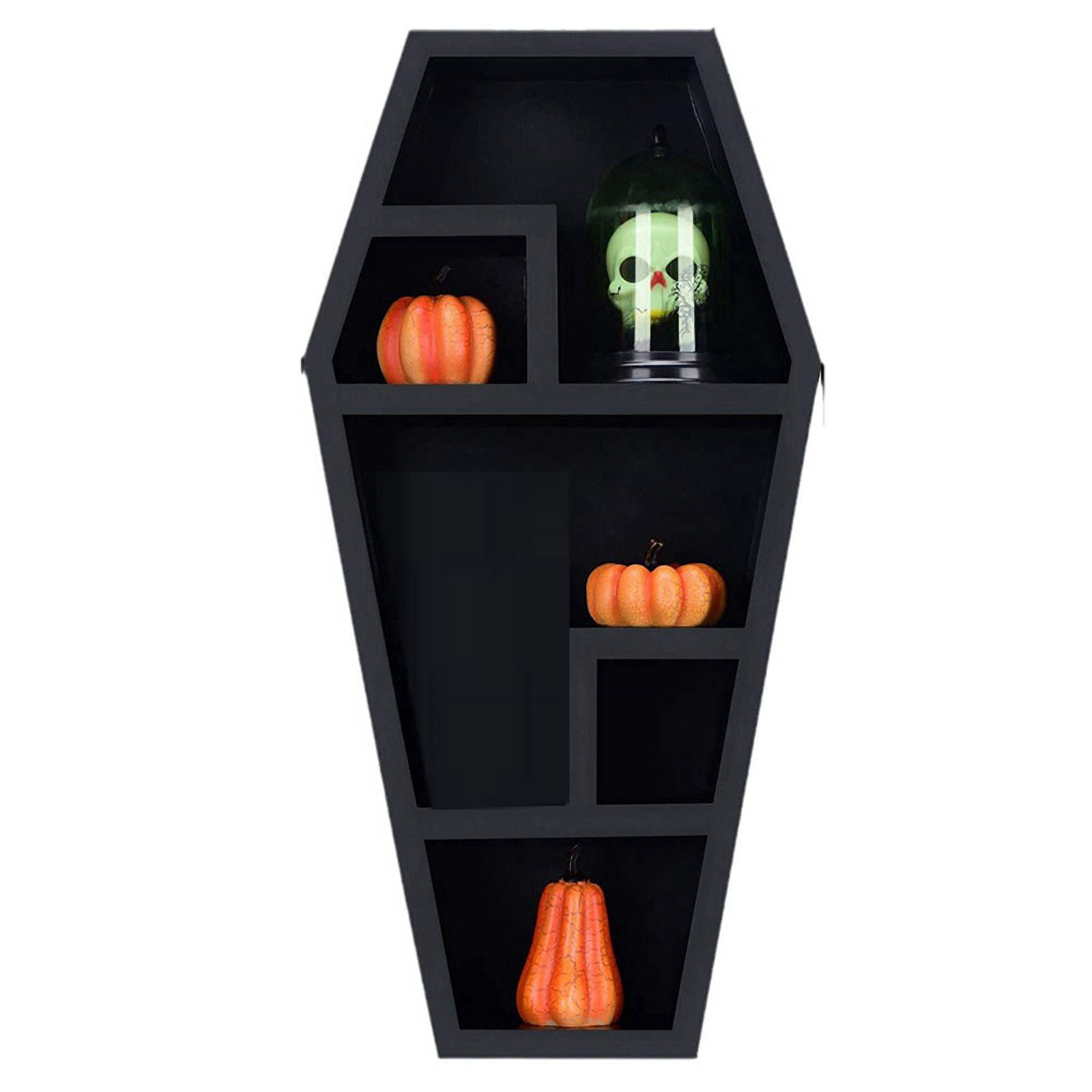 Coffin Shelf - Solid PVC Black Floating Wall Shelves for Home Bedroom ...