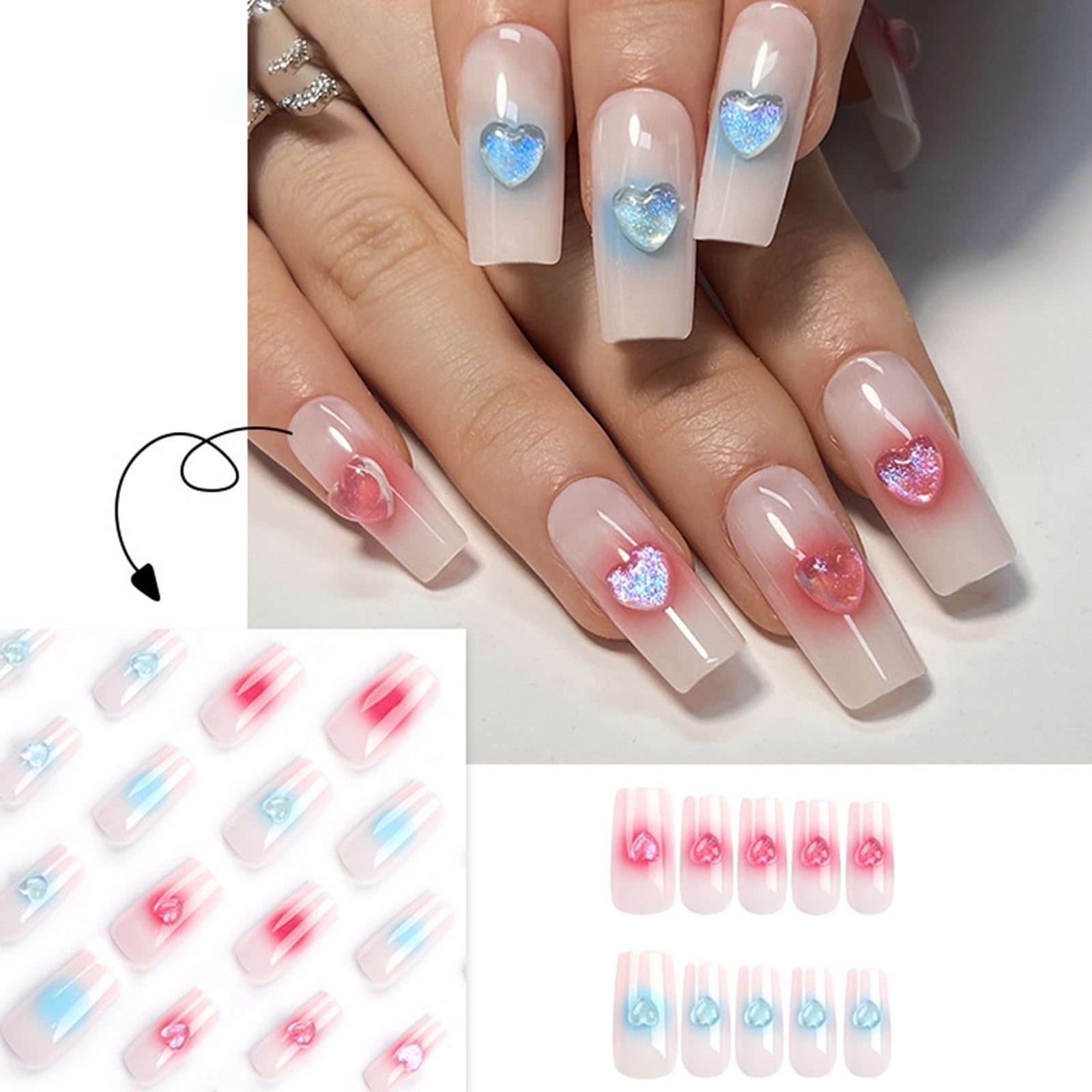 Coffin Tips on Nail Forms Flat Clear Coffin Nails Full Cover 600 ...