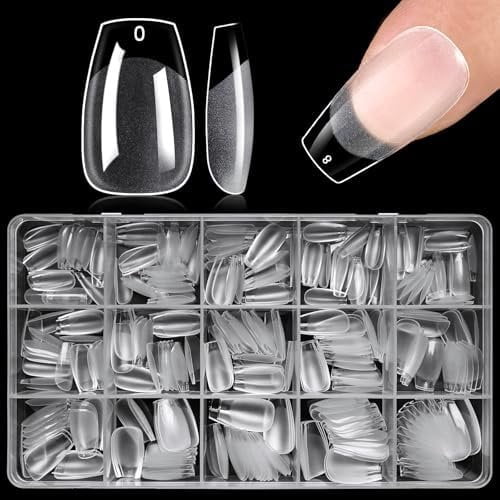 Coffin Tips Short Nails- 300 count Soft Gel Tips Coffin Short Gel Nails ...