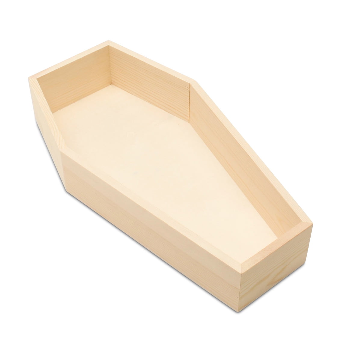 Coffin Tray 12-inch, Pack of 2 Blank Wood Coffin Shelves, Halloween ...