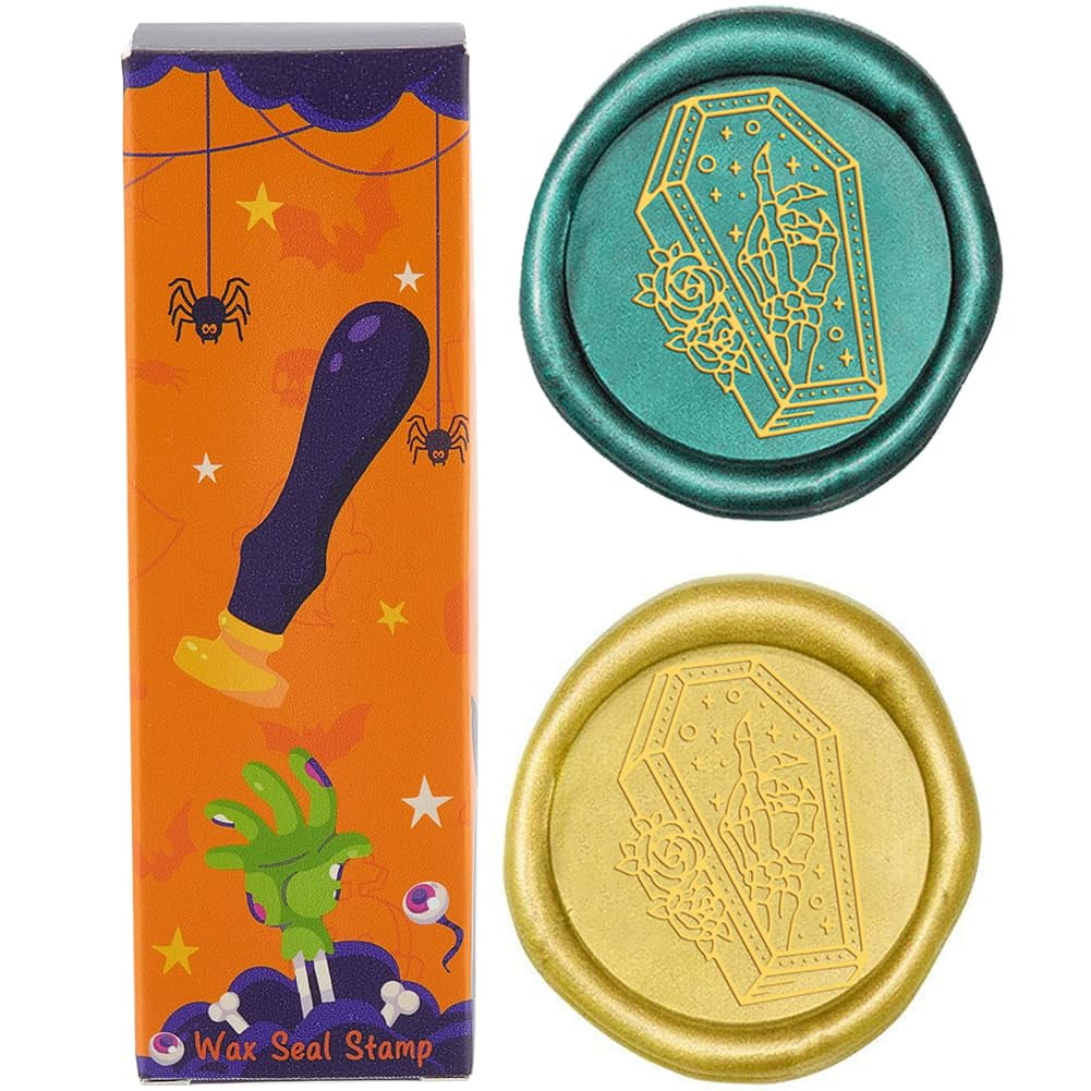 Coffin Wax Seal Stamp Hands Rose Replaceable Sealing Wax Stamp 25mm ...