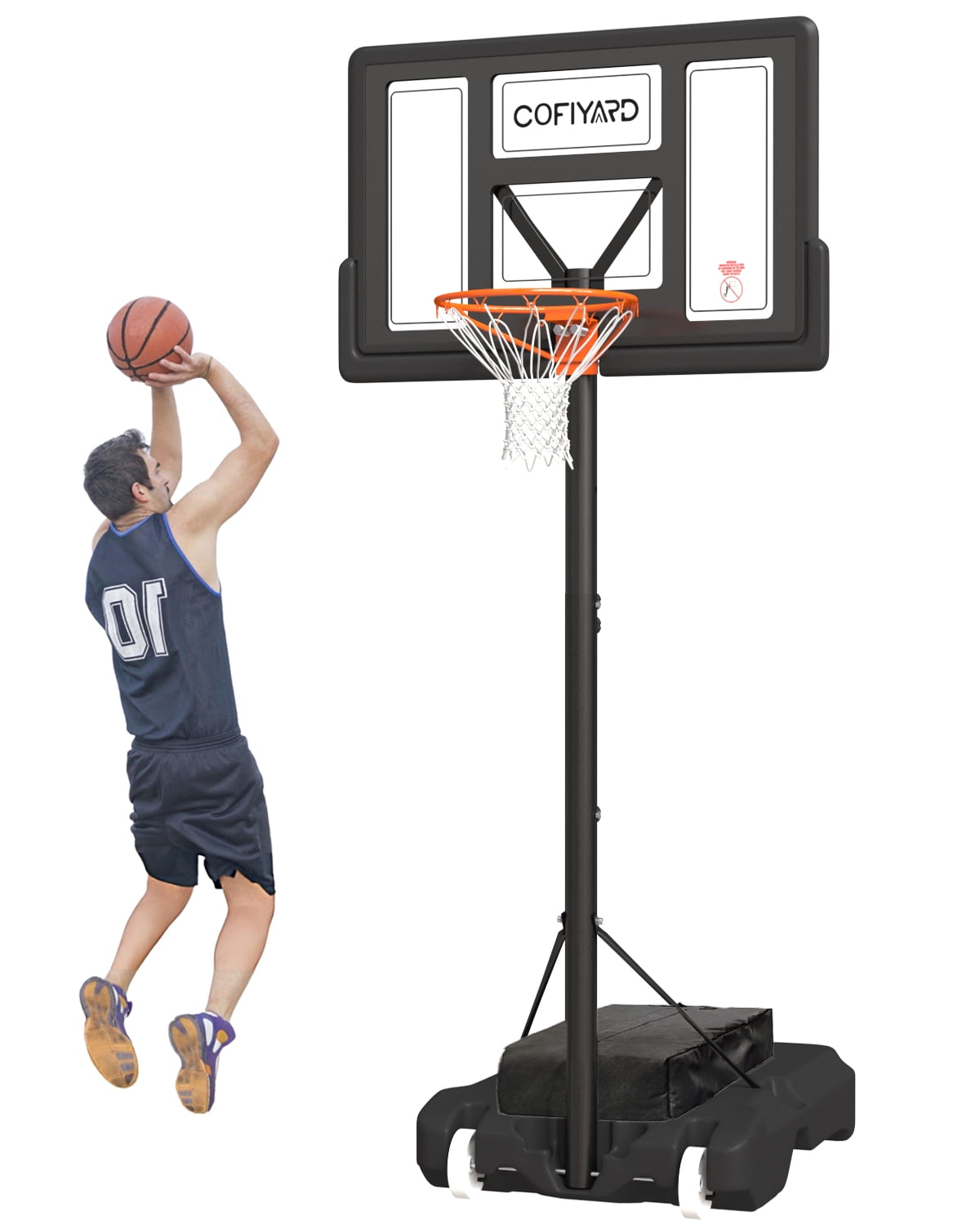 Cofiyard 10FT Basketball Hoop Outdoor System with Extra Sandbag,Height ...