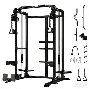 Mikolo Smith Machine Home Gym, 2200 lbs Power Rack Cage with Cable ...