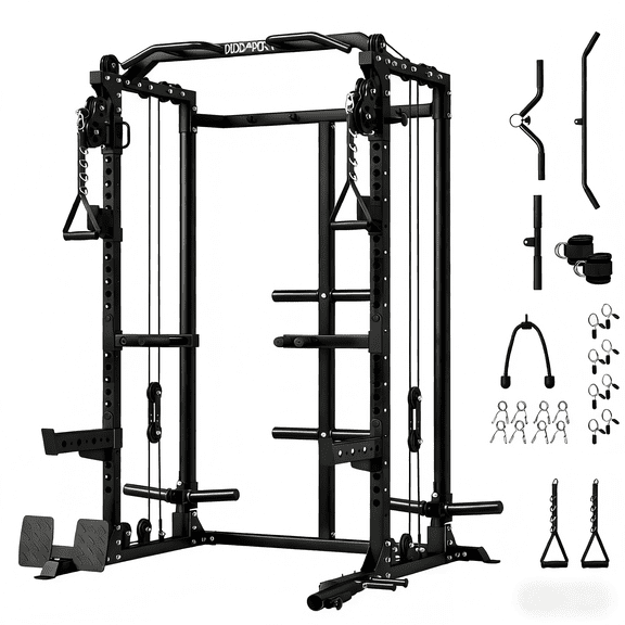 Mikolo Power Cage, Multi-functional Home Gym Squat Rack with Pulley ...