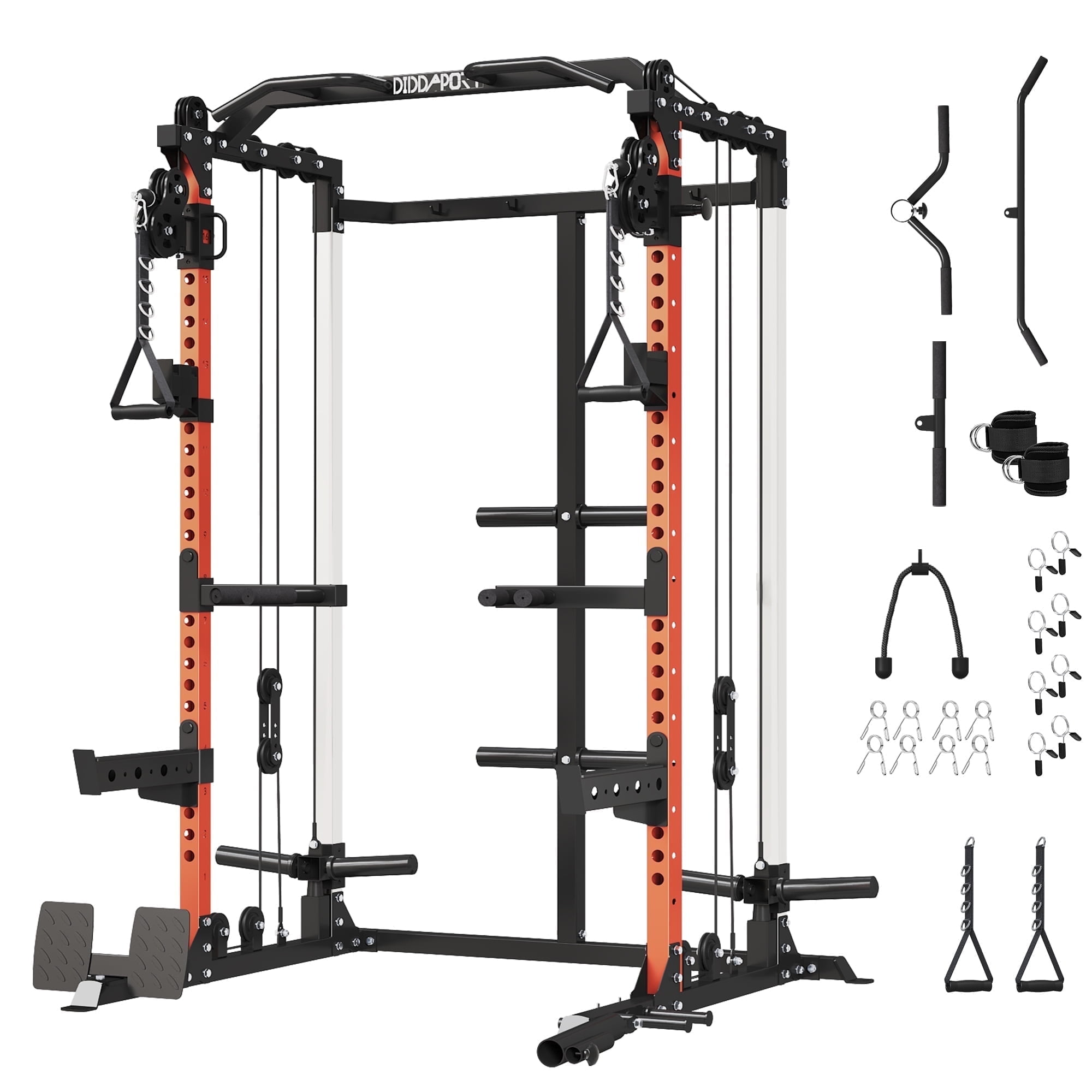 Cofiyard Power Cage, Power Rack with Dual Pulley System, Multi-Function ...