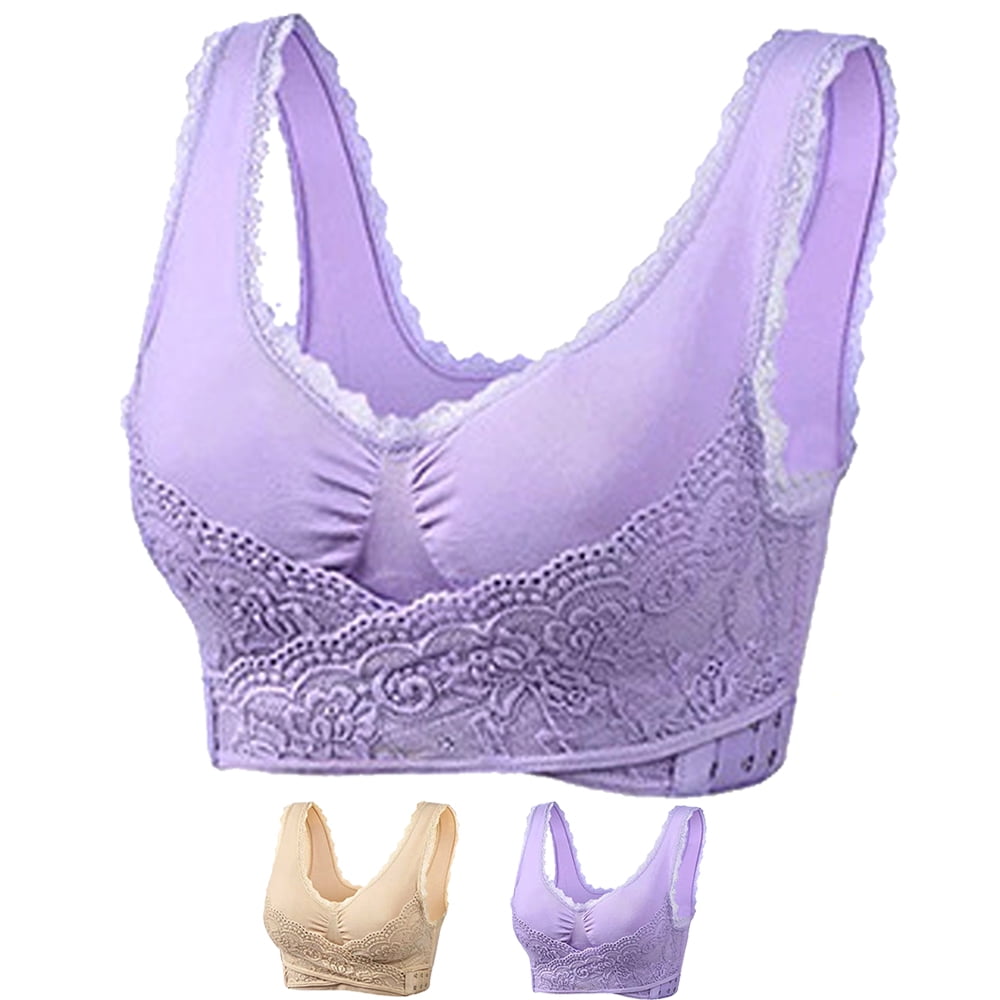 Cofort Bra Comfy Corset Bra Front Cross Side Buckle Lace Bras Slim and ...
