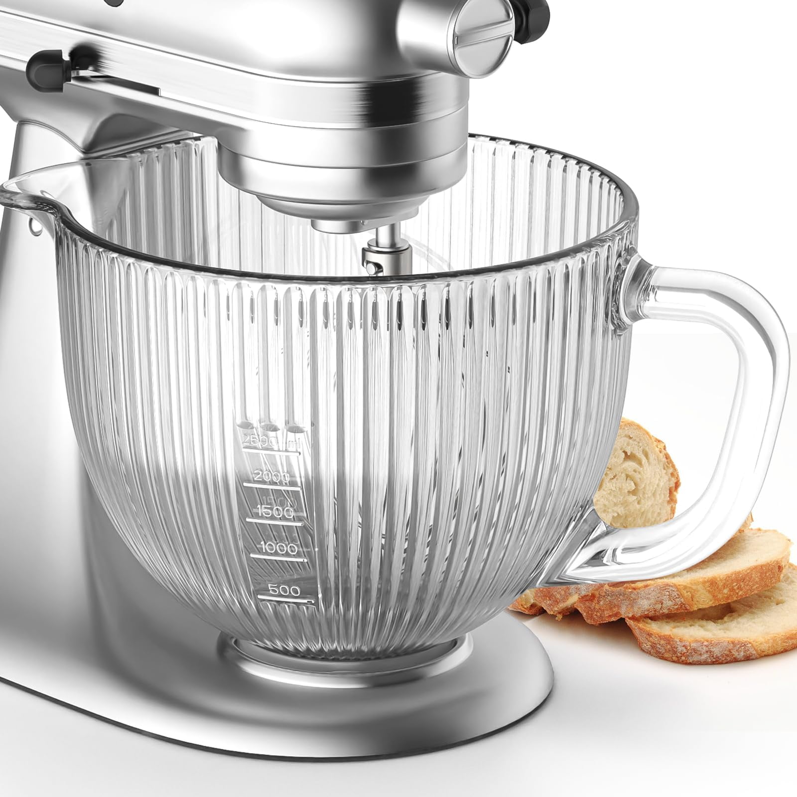 Cofun Glass Mixer Bowl For Kitchenaid Tilt-Head Stand Mixers 4.5-5 ...
