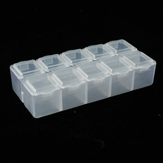 Cogfs 10 Grids Compartment Plastic Storage Box Screw Holder Case ...