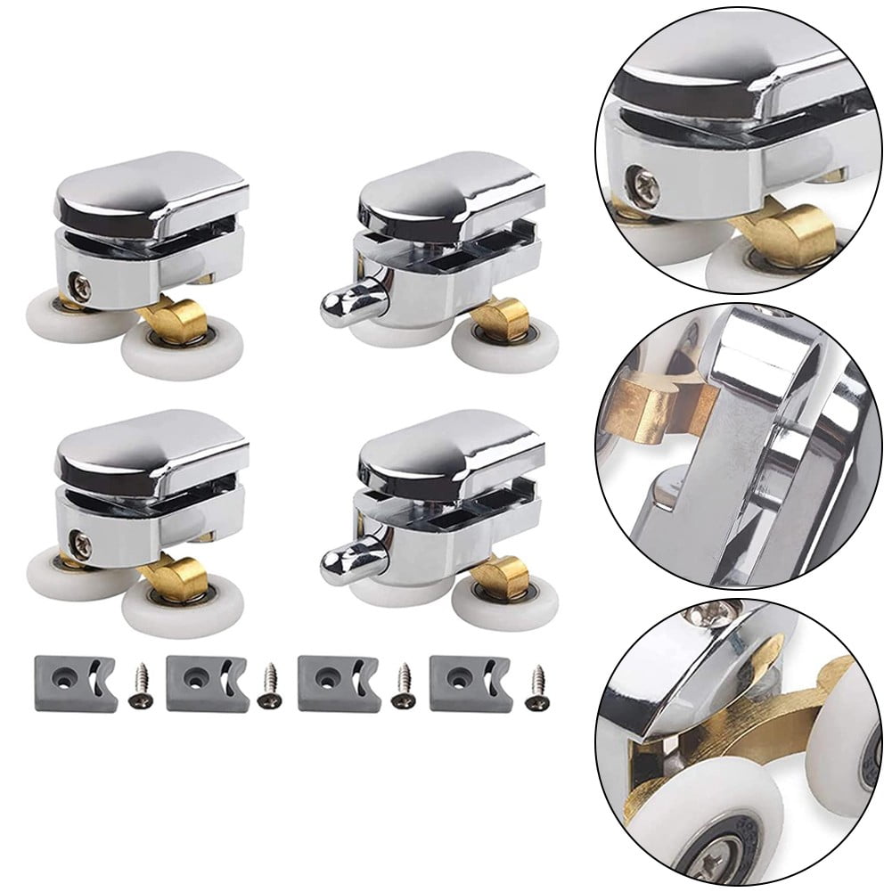 Cogfs 4 Pcs Shower Screen Door Rollers Zinc Alloy Runners Wheels Twin ...