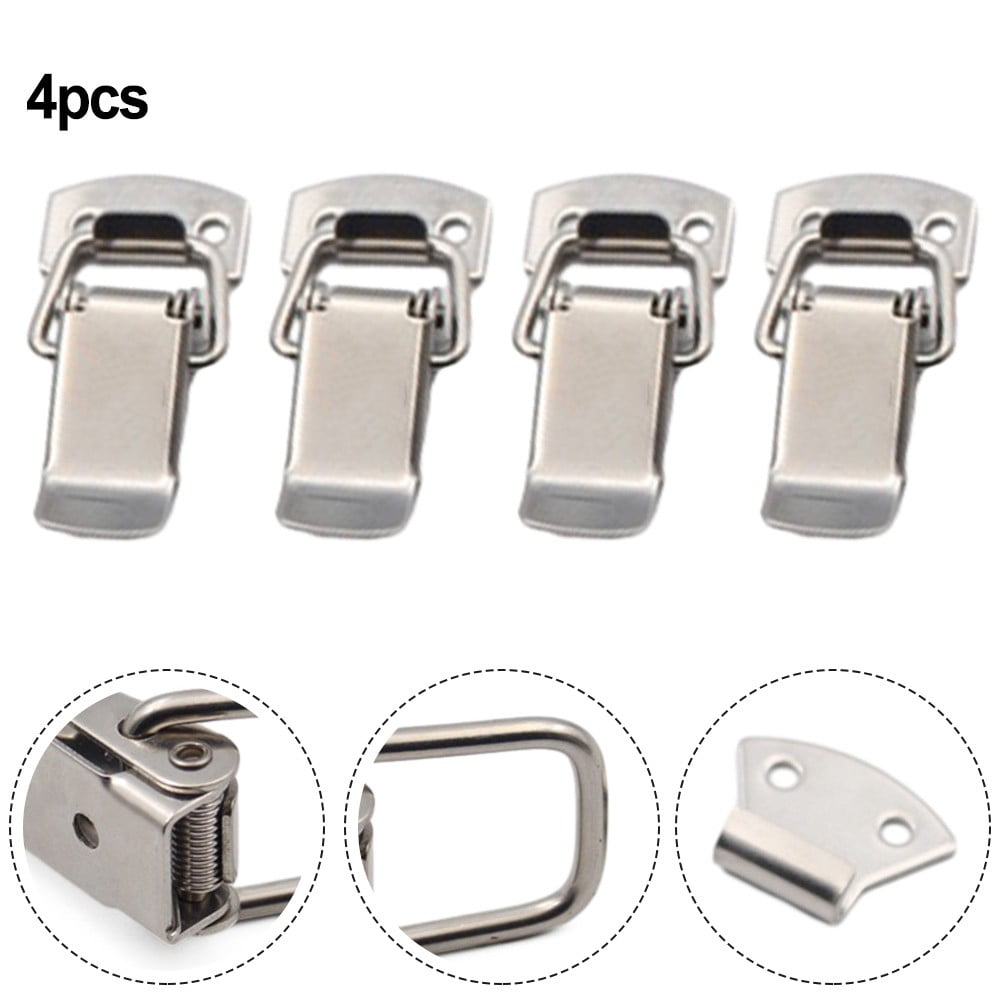 Cogfs 4 Pcs Stainless Steel Spring Loaded Clamp Clip Case Box Latch ...