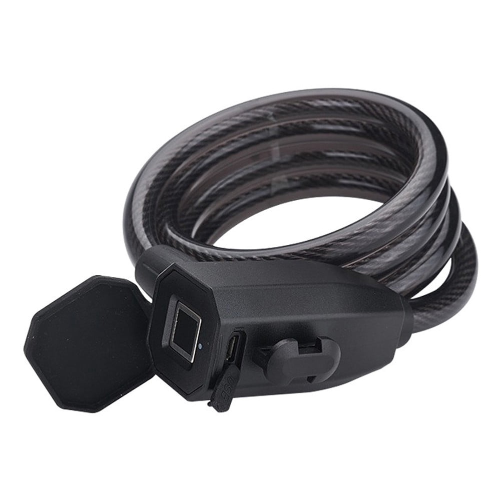 Cogfs Fingerprint Cable Lock 1200mm Bike Lock Weatherproof Keyless ...