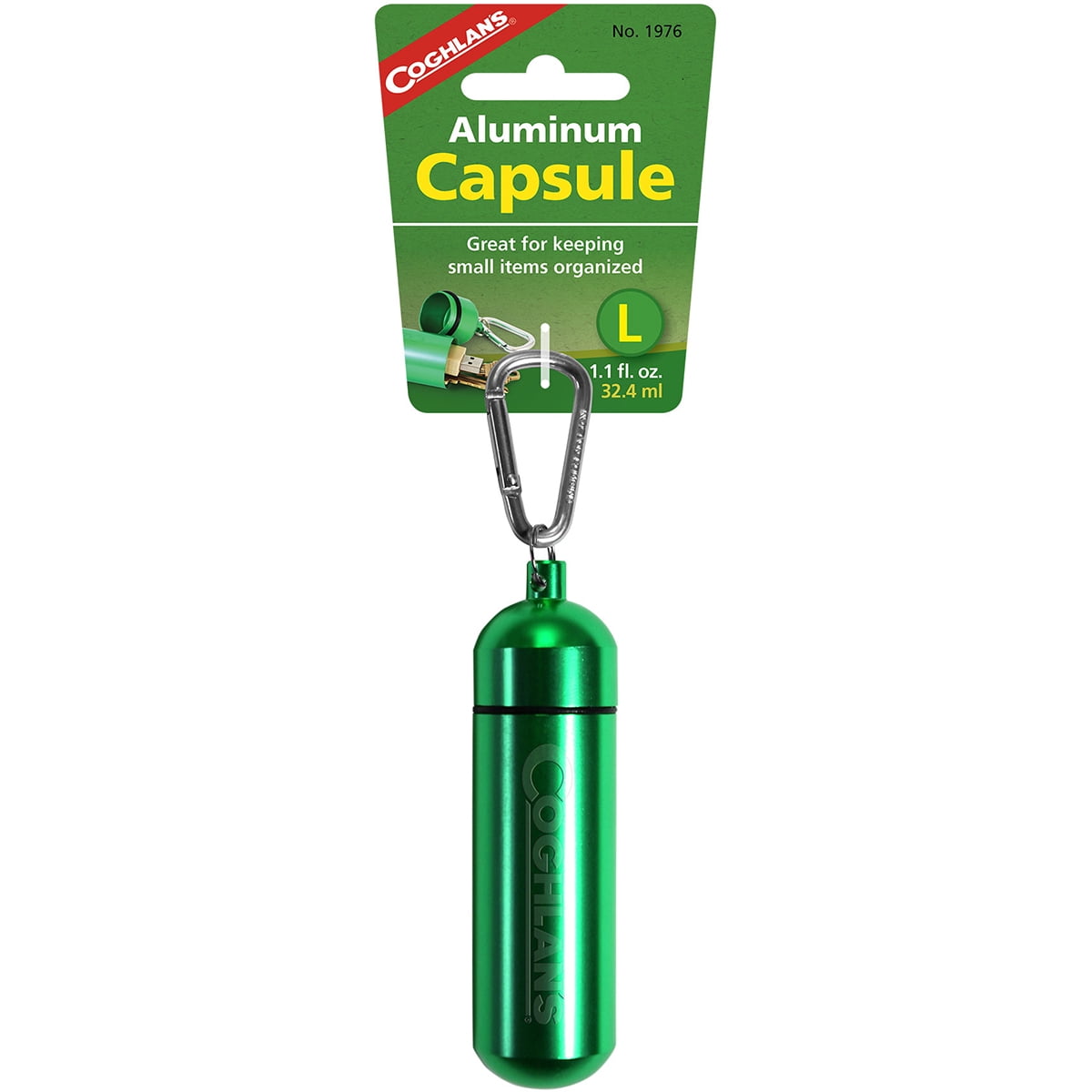 Coghlan's Aluminum Capsule with Carabiner, Watertight Seal - Large 1.2 ...