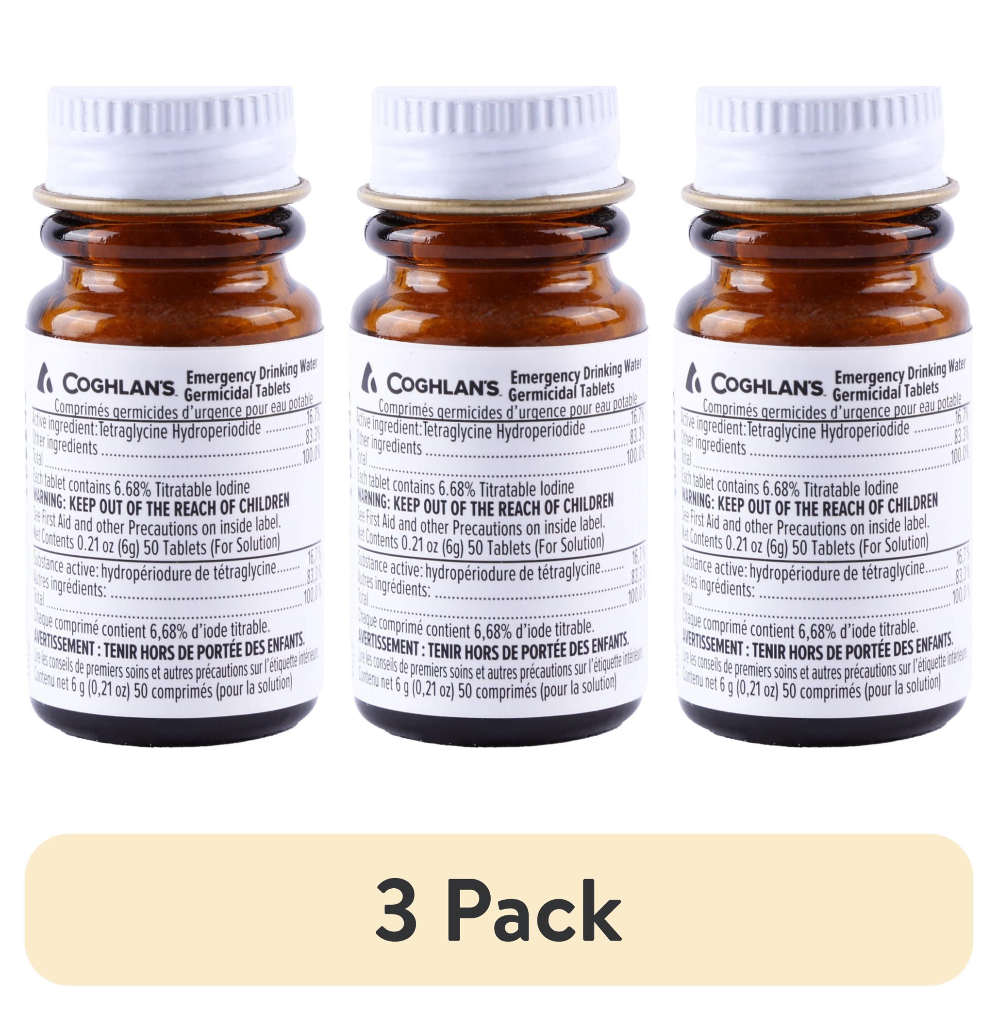 (3 pack) Coghlan's Drinking Water Germicidal Tablets - 50 Tablets, For ...